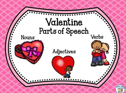 Parts of Speech | Valentine Themed Center and Worksheets | February ...