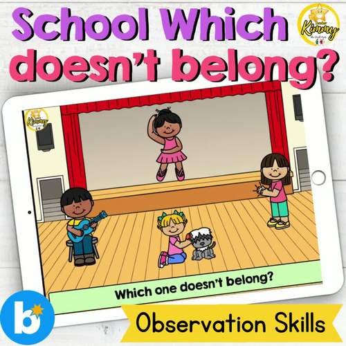 Back to School Which doesn't belong? Boom Cards by Teacher Kimmy