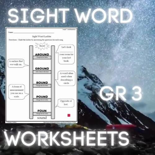 Sight Word Ladder Worksheets Grade 3 NO Prep | 75 Words In ALL | TPT