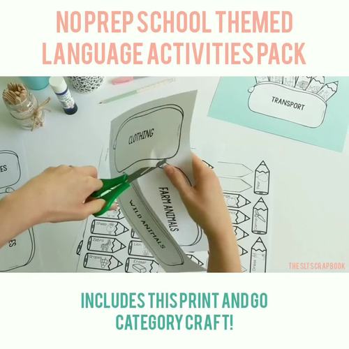 School Themed Language Activities Pack- No Prep, Back to School | TPT