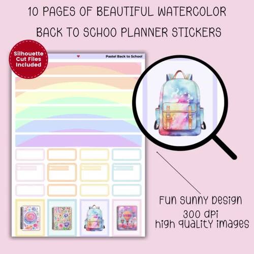 Pastel Back to School Planner Stickers for Teacher Planner Weekly Stickers