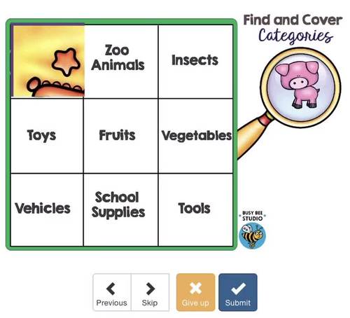Categories Sorting Game Boom Cards Set 1 by Busy Bee Studio | TPT