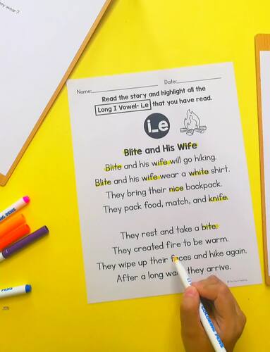 Long Vowel I Reading Comprehension Passages and Questions 1st and 2nd Grade