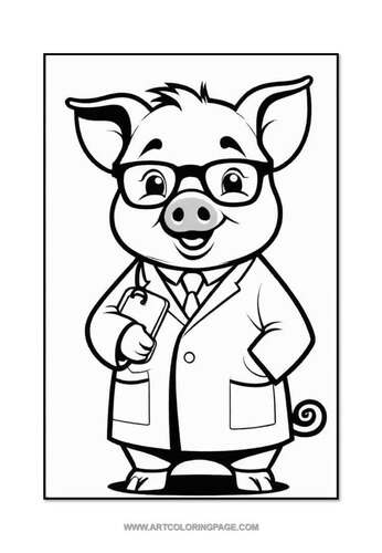 Pig Colors Vol 5: For Kids Coloring Pages Pig at Work by Art coloring book
