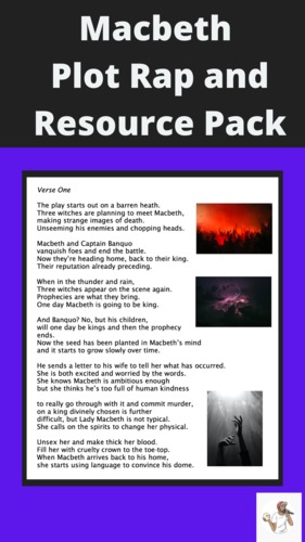 Macbeth - Plot Rap by Raps For The Inspired Classroom | TPT