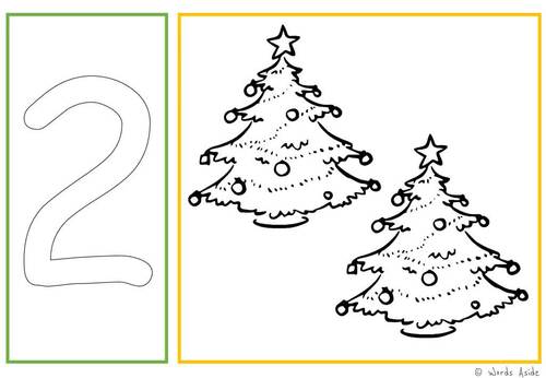 Number Quantity Custom Cards | Color Trace | DIY CHRISTMAS TREE by ...