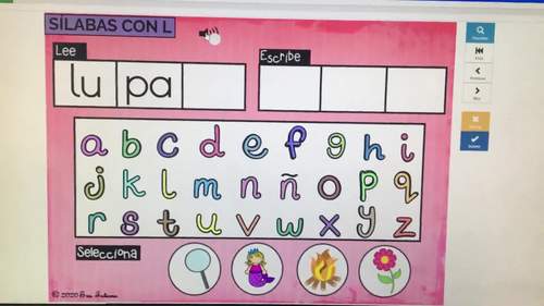 SPANISH BOOM CARDS/ SILABAS POR LA L by Sra Tatiana | TpT