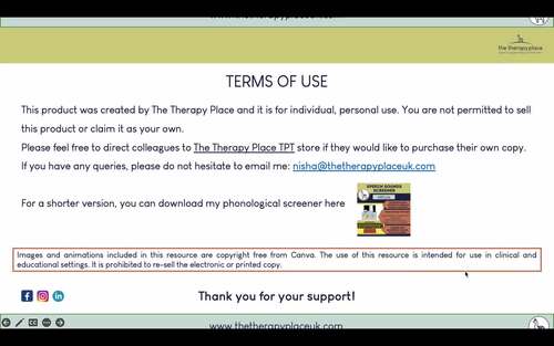 Digital + Print Speech-Articulation screener for SLPs: informal assessment