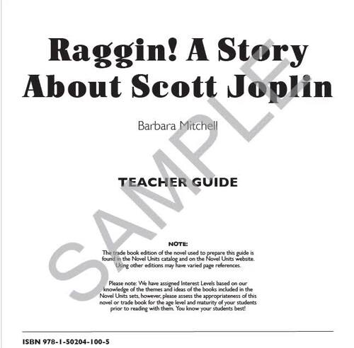 Raggin! A Story About Scott Joplin Novel Units® Teacher Guide Novel Study