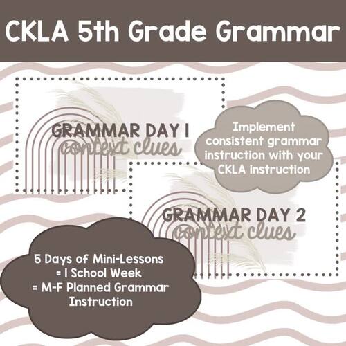 5th Grade CKLA Grammar: 3.4 Context Clues | Mini-Lesson & Activities