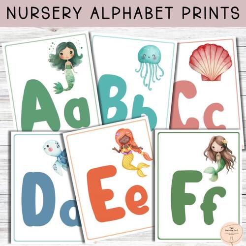 Alphabet Poster- Mermaids and Friends- Learn Your ABCs | TPT