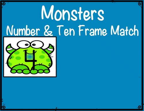 Monsters 0-25 Number, Ten Frame & Number Word Match | TPT