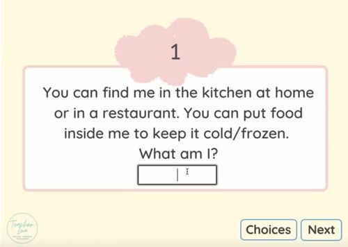 Guessing Game (Inferencing) with Picture Choices - BOOM CARDS | TPT