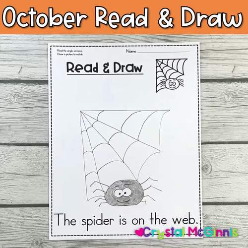 Dollar Deal! October Read and Draw | Fall Reading Comprehension | Pumpkins