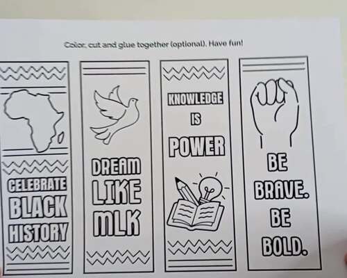 Black History Month Bookmarks Coloring Pages, Black History Preschoolers