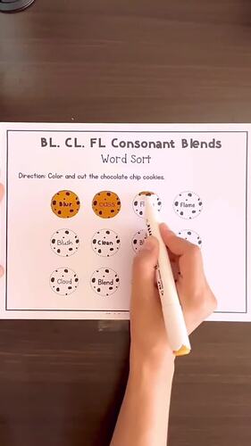 Consonant Blends | Word Sort | Cookie Jar Art Craft Activity | TPT