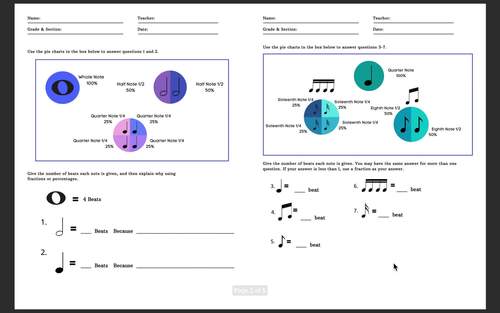 Music and Math Activity and Tic Tac Toe Game by EasyBeingGreen | TPT