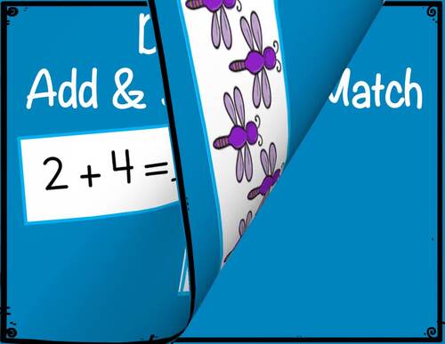 Dragonfly Themed Addition & Subtraction 0-10 Number Sentence Match