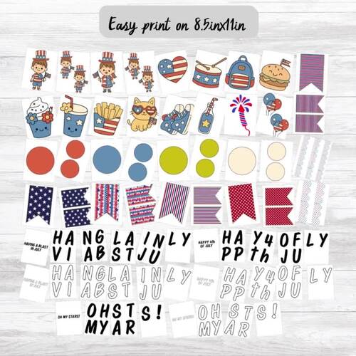 4th July Fireworks Independence Day Bulletin Board, Door Decor Kit ...