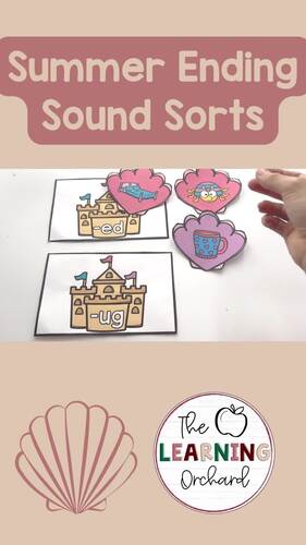 Summer CVC WORD FAMILIES BUNDLE for literacy centers in June July and Aug