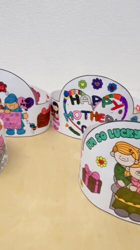 Mother's Day Crown Craft - Thank You Coloring Activity | Hat & Headbrand