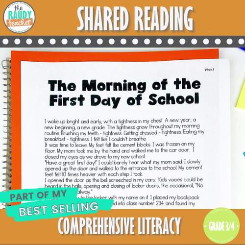 Shared Reading Passage & Lessons - Ontario Gr 3, 4 - Morning of First ...