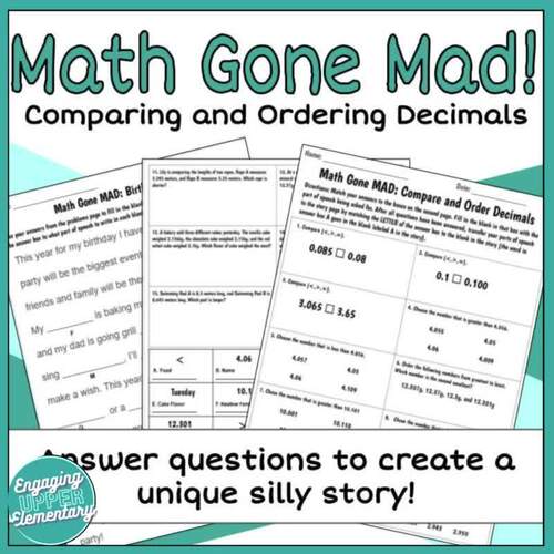Compare and Order Decimals - Math Gone MAD! by Engaging Upper Elementary