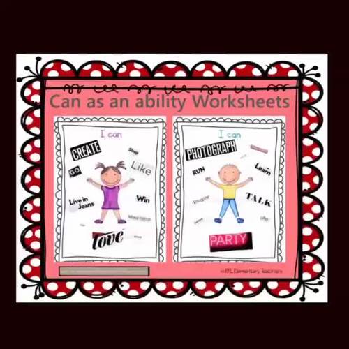 Can as an Ability Flashcards and more for ESL | TpT