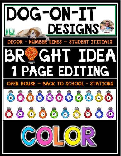 Editable Bulletin Board Banner Bunting by June Shanahan Dog-On-It Designs