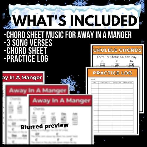 Away In A Manger Ukulele Sheet Music → Print & Play | 5 Chord Christmas ...