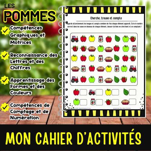 Les pommes. Mon cahier d’activités by Nemoland - Apprentissage par le jeu