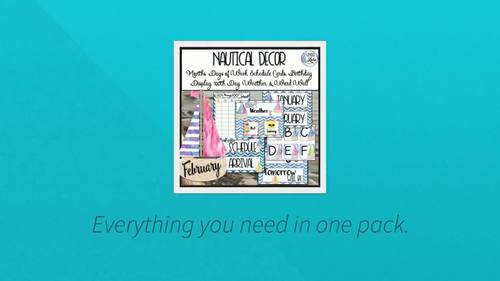 Nautical Watercolor Classroom Decor BUNDLE by Kinder Lake | TpT