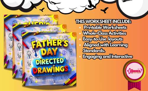 Father's Day Directed Drawing Activities, Worksheet 3rd,4th,5th,6th,7th ...