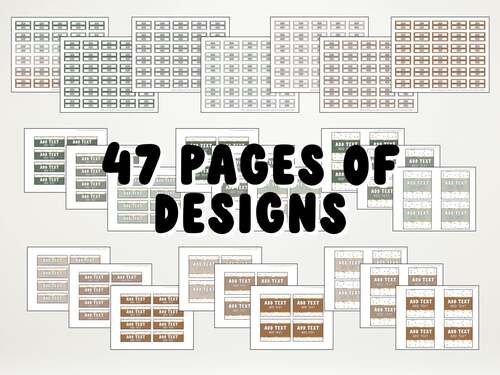 Editable Neutral Greenery Colors Classroom Labels and Hanging File Inserts