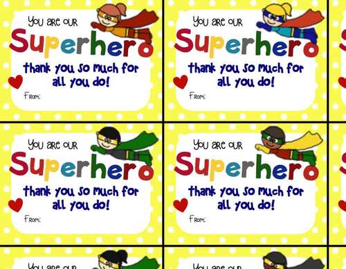 Superhero Teacher (Staff) Appreciation Gift Tag- You are my (our ...