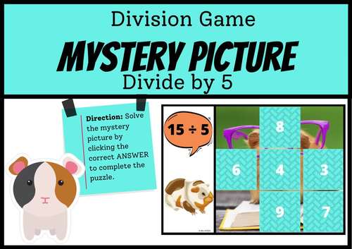 Dividing by 5 | Mystery Picture Division Game Distance Learning Boom ...