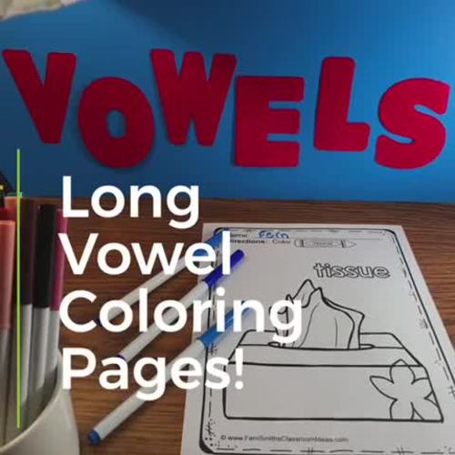 Long Vowels Coloring Pages - 70 Pages of Long Vowel Coloring Book Fun