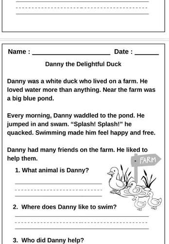 Farm Worksheets for Grade 1 | Farm Animals Activities | Reading ...