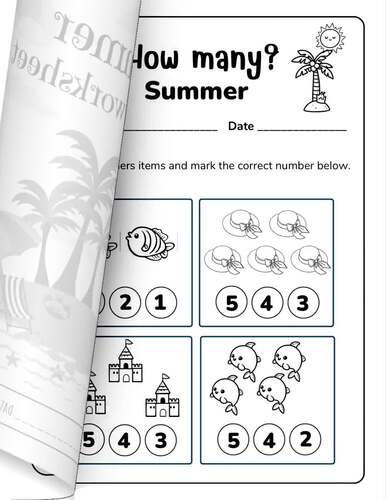 Summer worksheet | Kindergarten | Addition | Practice skills by EK for kids