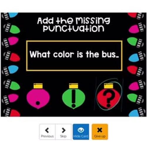 Boom Cards - December Punctuation by To Teach A Mockingbird | TPT