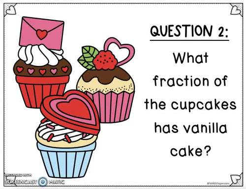 Valentines Day Math Activity - Fraction Cupcakes by VA SOL Superstars