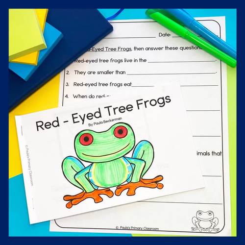 Rainforest Animals Red Eyed Tree Frogs Book and Reading Comprehension ...