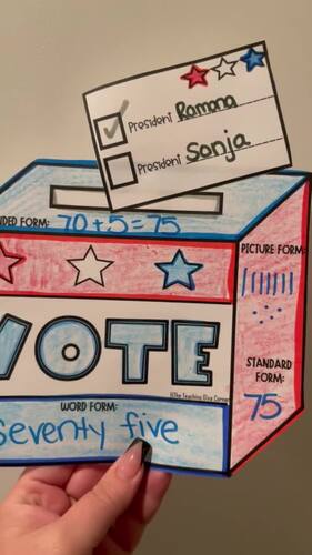 Election Day Math Place Value Craft by The Teaching Diva Corner | TPT