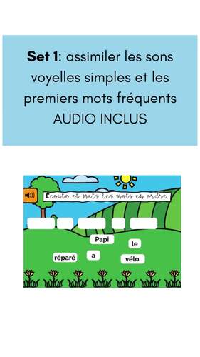 BUNDLE Sentence Building French BOOM CARDS Phrases Mêlées avec audio