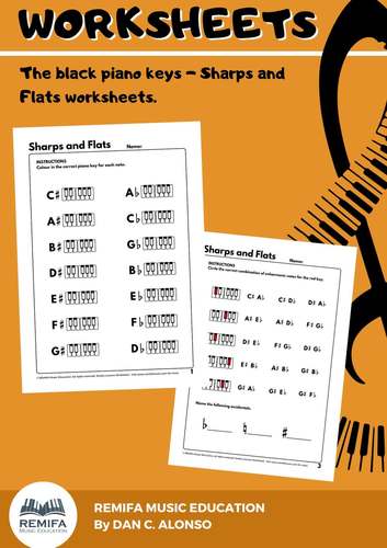 The Black keys of the piano worksheets and enharmonic keys | TpT