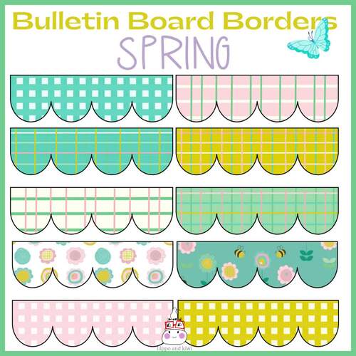 Easter Spring Bulletin Board Borders by Hippo and Kiwi | TPT