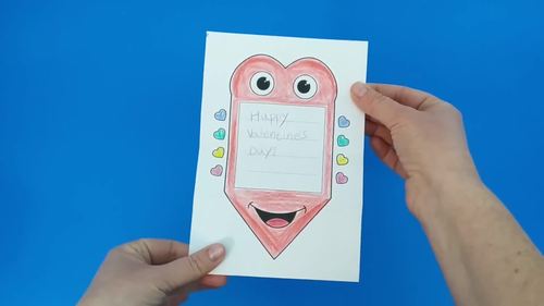 Printable Valentine's Day Craft - Surprise Folding Heart Card | TPT
