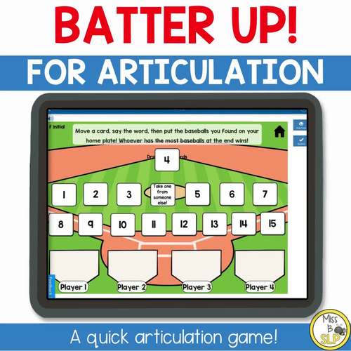 Speedy Speech Quick Articulation Game - Baseball - Digital Boom Cards