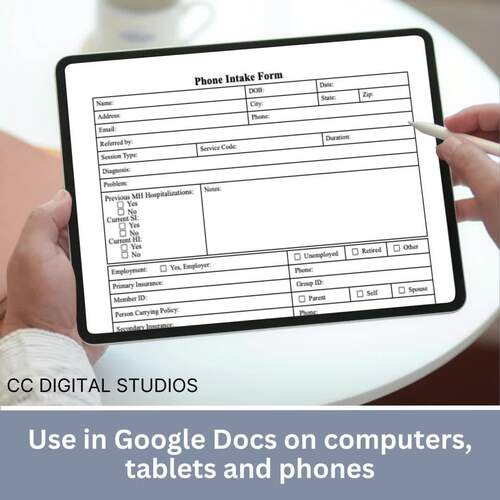 Phone Intake for Counseling Office by CC Digital Studios | TPT