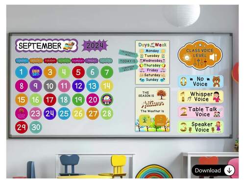 Wooden Calendar For Kids Tenare Calendar Bulletin Board Set, Calendar ...
